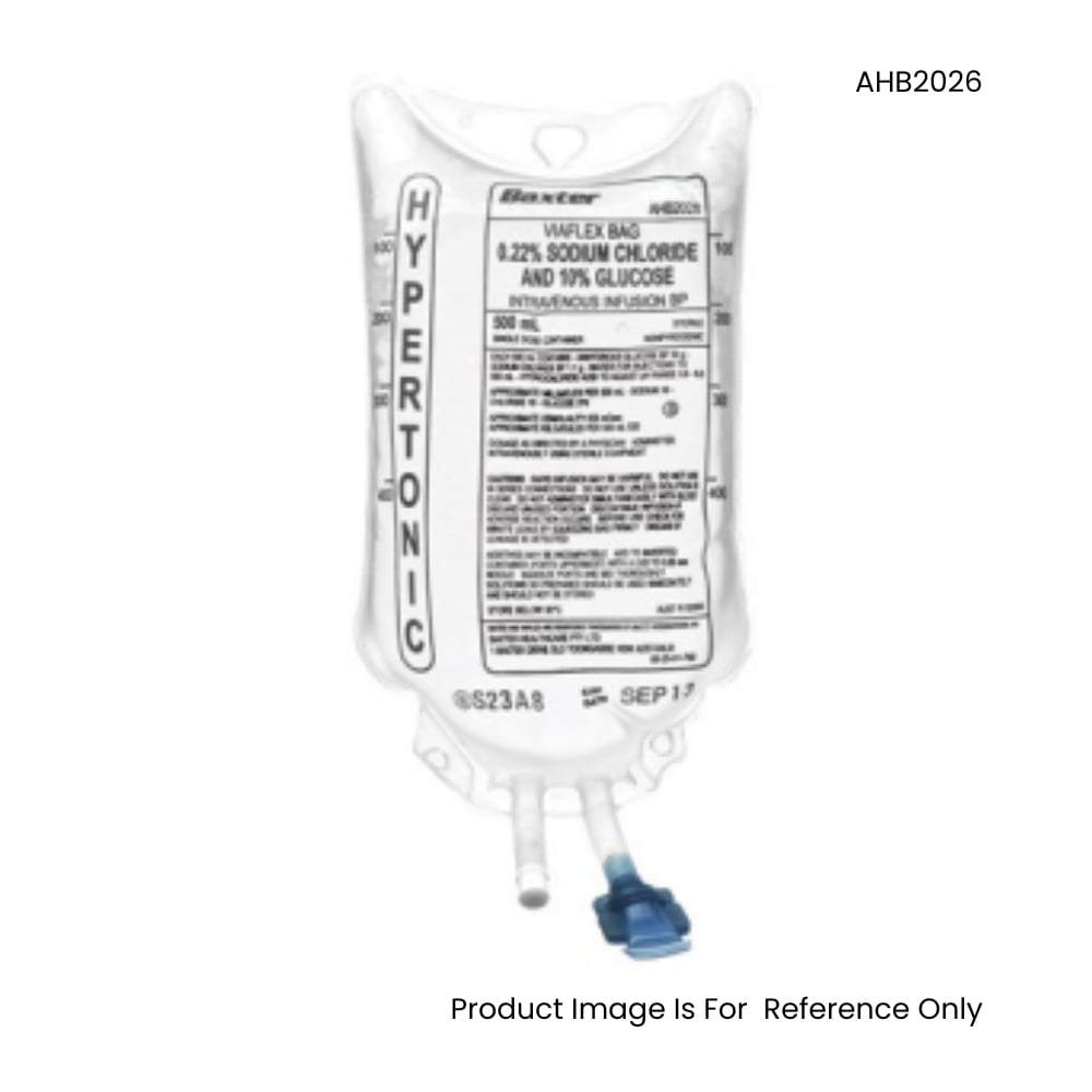 Baxter Sodium Chloride 0.22% and Glucose 10% 500ml - Joya Medical Supplies